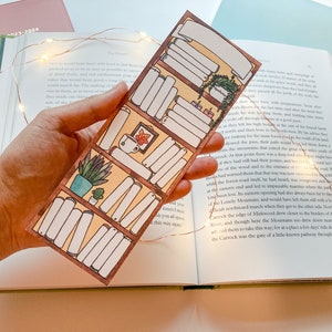 Bookshelf Bookmark | Reading Log Bookmark | 4 Colors | Reading Tracker ...
