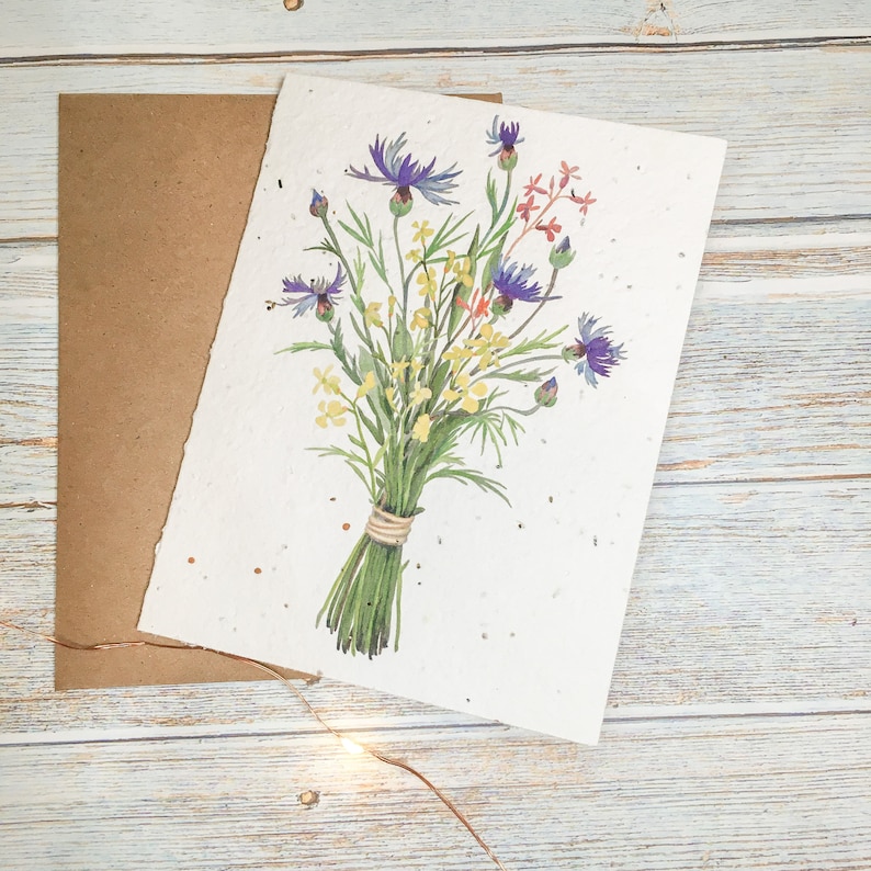 Plant Me Wildflower Bouquet a plantable card seed paper | Etsy