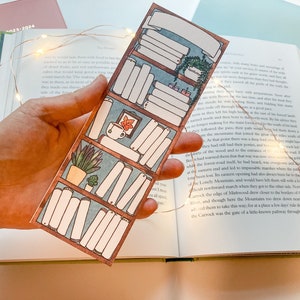 Bookshelf Bookmark | Reading Log Bookmark | 4 Colors | Reading Tracker ...