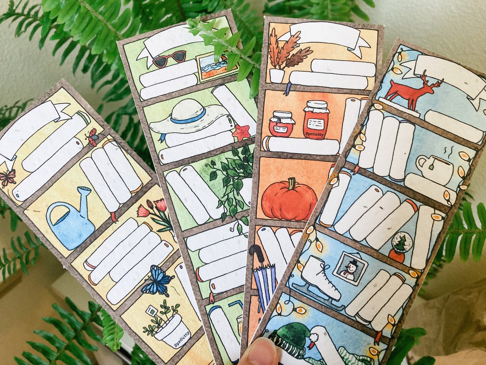 Plantable Bookmarks: Reading Log for the Whole Year | Etsy
