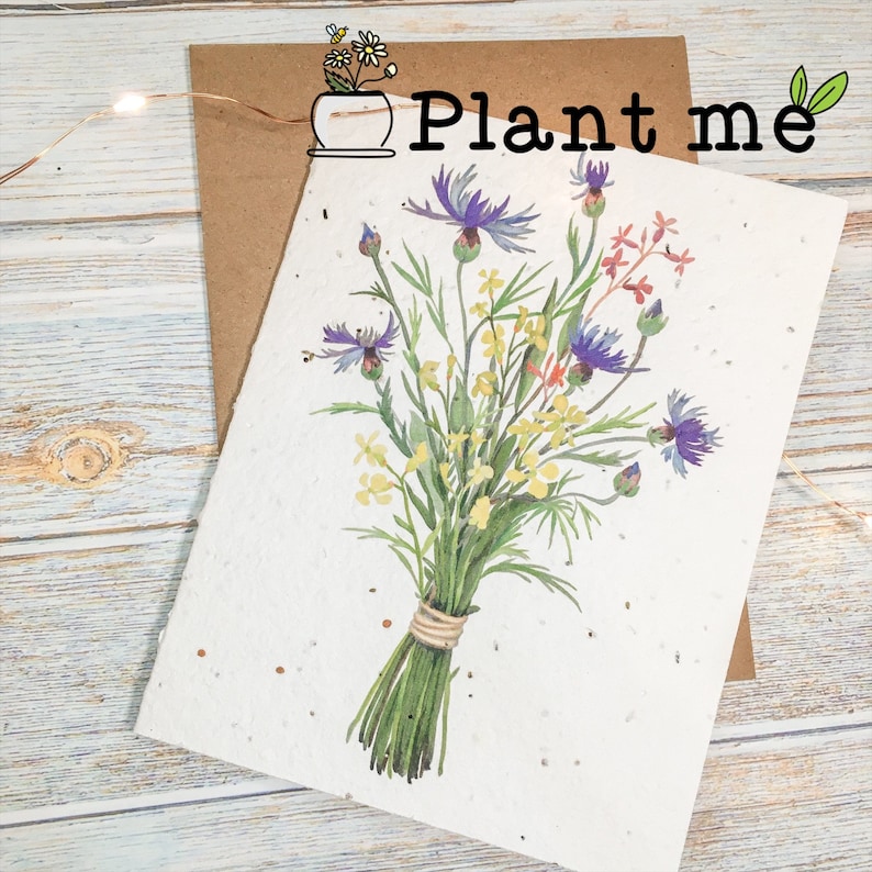 Plant Me! Wildflower Bouquet, a Plantable Card, Seed Paper - Etsy