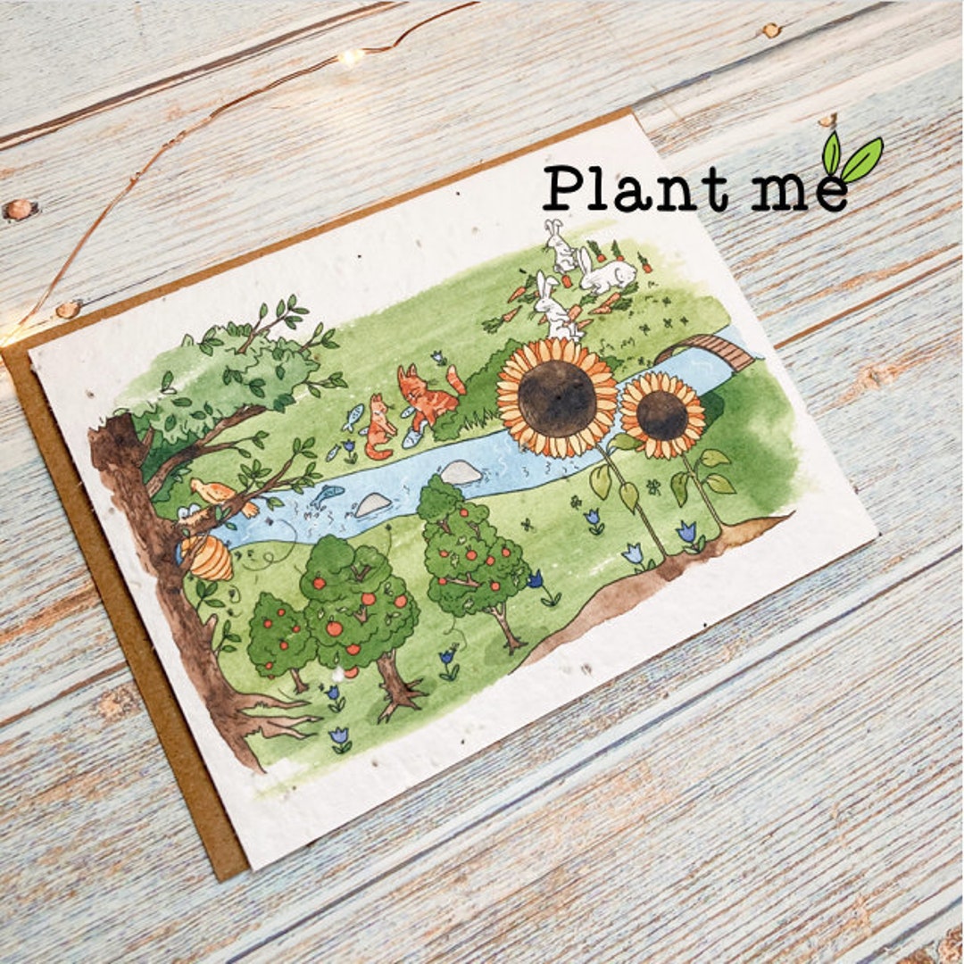 Plantable Card: Happy Forest Plantable Greeting Card - Etsy