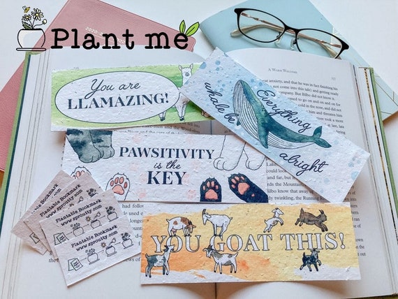 Plant Me Plantable Bookmarks Wildflower Seed Paper Animal - Etsy