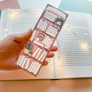 Bookshelf Bookmark | Reading Log Bookmark | 4 Colors | Reading Tracker ...
