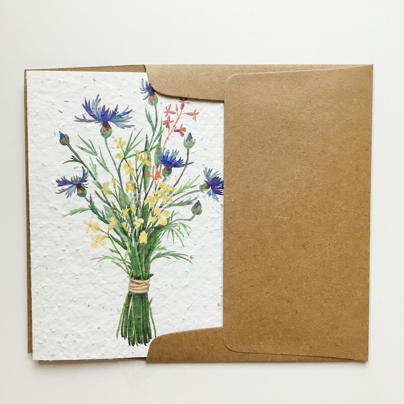 Plant Me Wildflower Bouquet a Plantable Card Seed Paper - Etsy