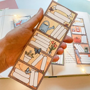 Bookshelf Bookmark | Reading Log Bookmark | 4 Colors/seasonal Designs ...