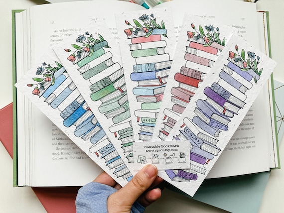Plant Me Bookmarks: Book Pile Tracker Bookmarks - Etsy