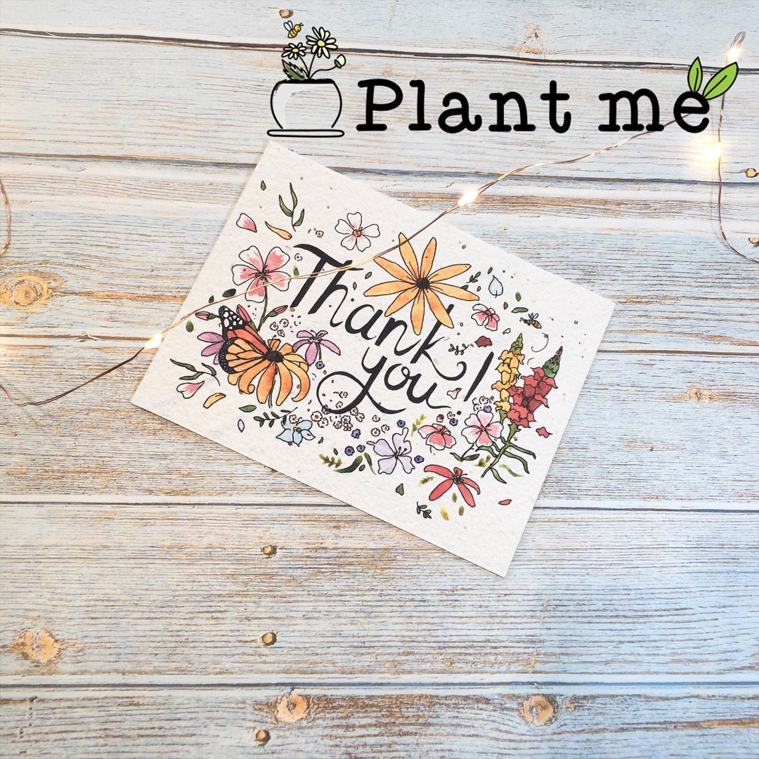 Plant Me! Thank You Postcards That Will Bloom Into Wildflowers - Etsy