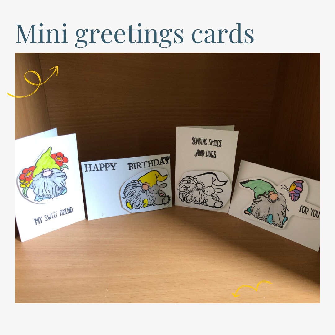 Mini Greetings Cards,mini Handmade Cards,mini Cards,handmade Greetings ...