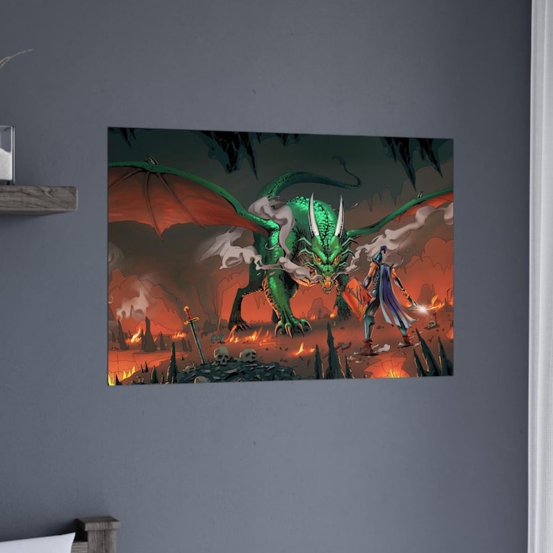 OSRS - Dragon Slayer Elvarg Fight- Print - Old School Runescape Wall ...