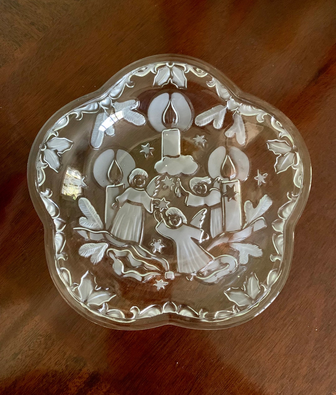 Vintage Glass Angel Plate - Etsy