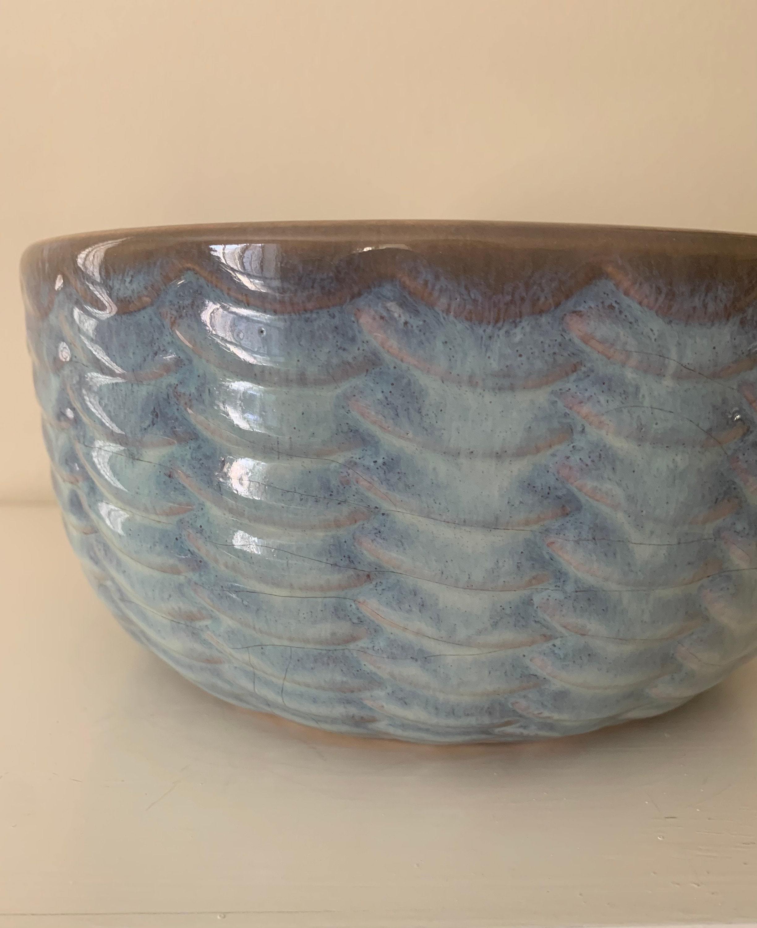 Blue Pottery Planter - Etsy