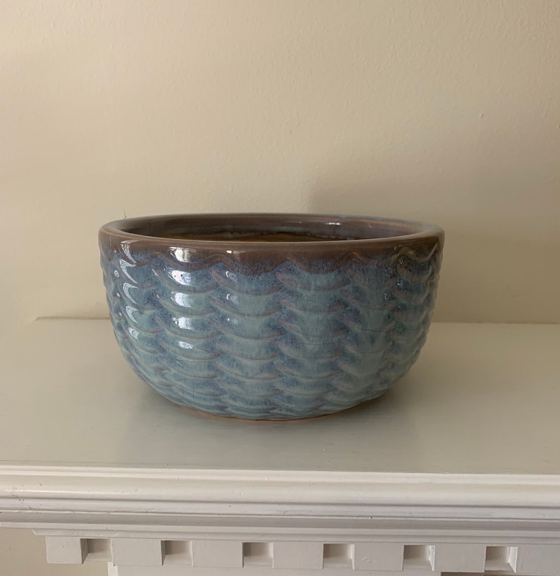 Blue Pottery Planter - Etsy