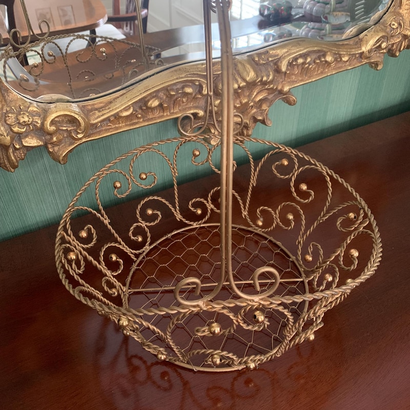 Decorative Gold Wire Basket - Etsy