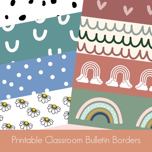 Minimalist Bulletin Board Borders Classroom Border Printable - Etsy