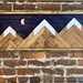 Rustic Navy Background w/ Moon Rustic Mountain Wood Wall | Etsy
