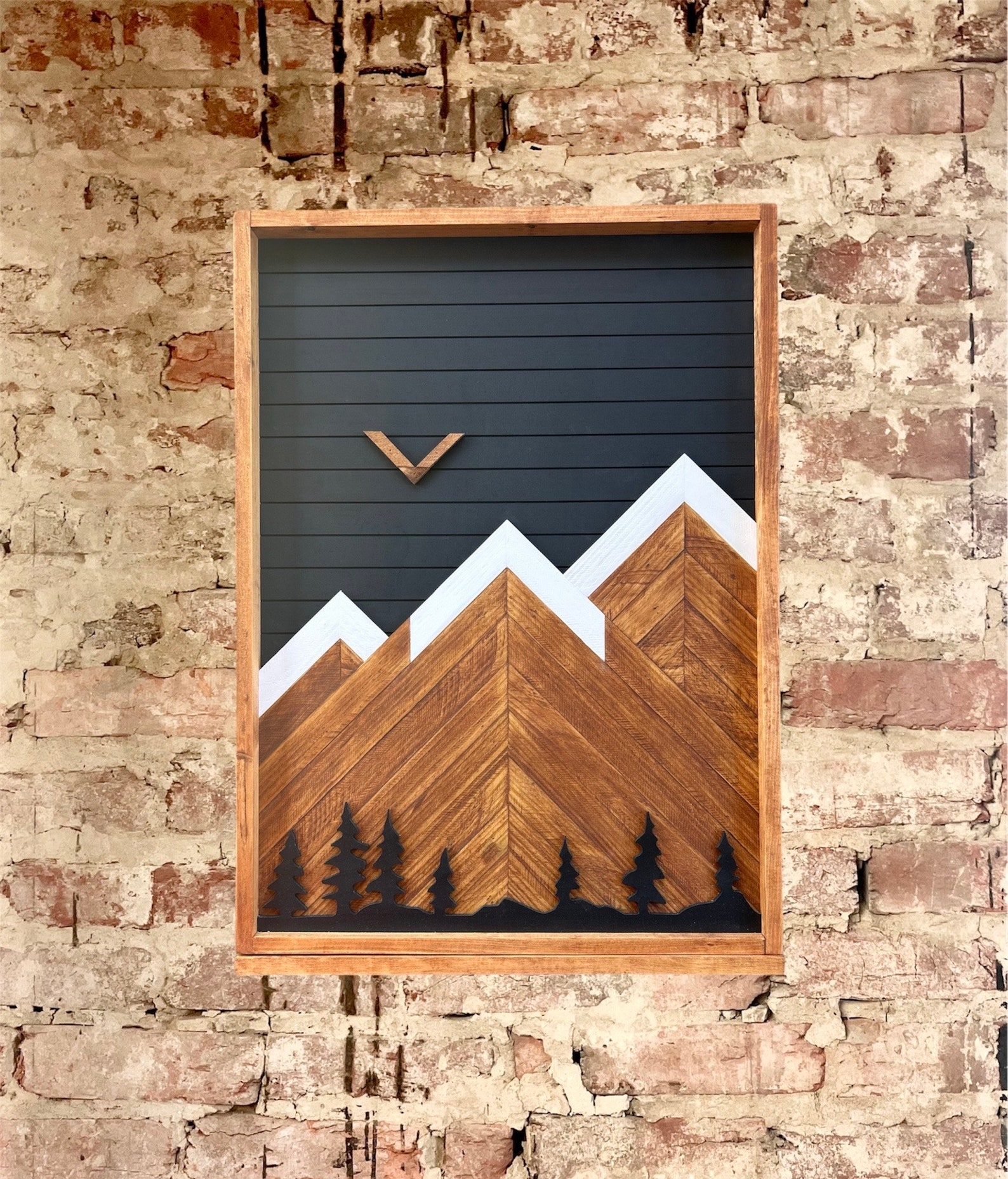 Rustic Electrical Panel Cover Black Mountain With Trees Custom Sizes ...