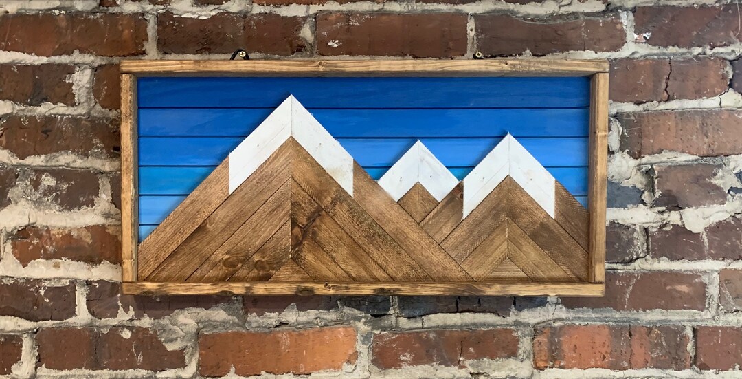 Rustic Blueshade Mountain Art - Multiple Sizes Available- Wall Decor ...