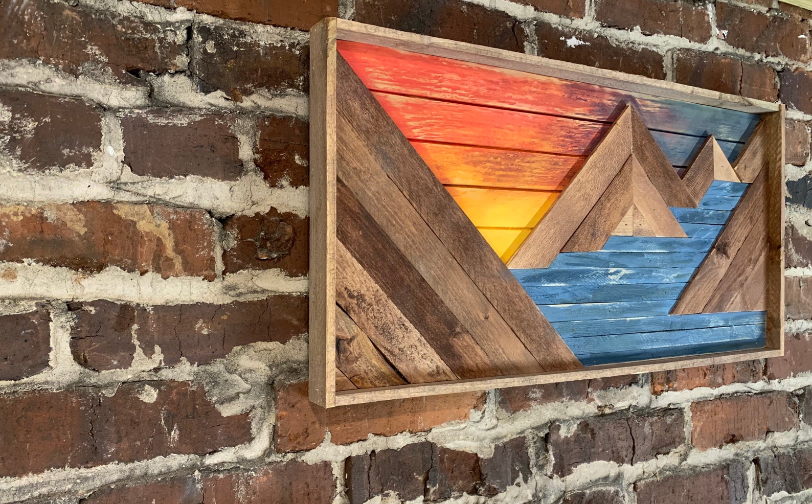 Rustic Light Blue Water Rustic Mountain Art 12 X - Etsy