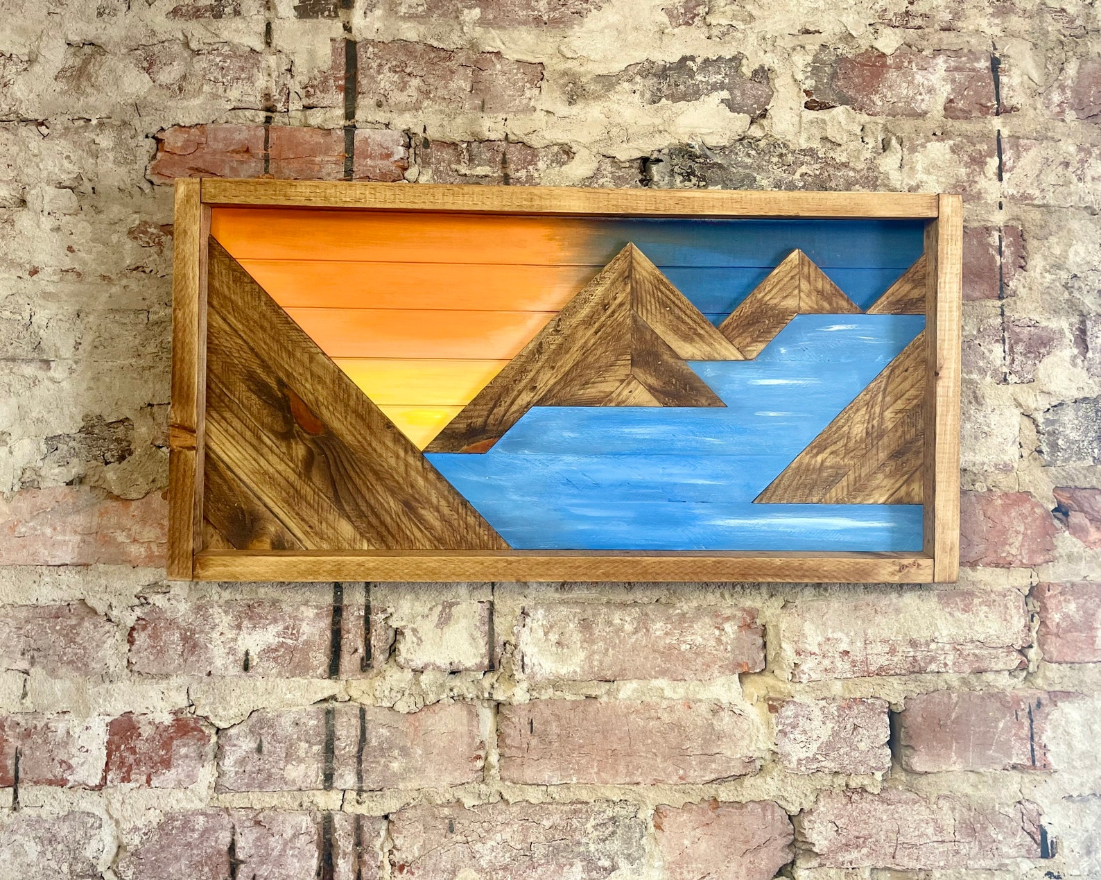 Rustic Light Blue Water Rustic Mountain Art 12 X - Etsy