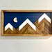 Rustic Navy Background W/ Moon Rustic Mountain Wood Wall - Etsy