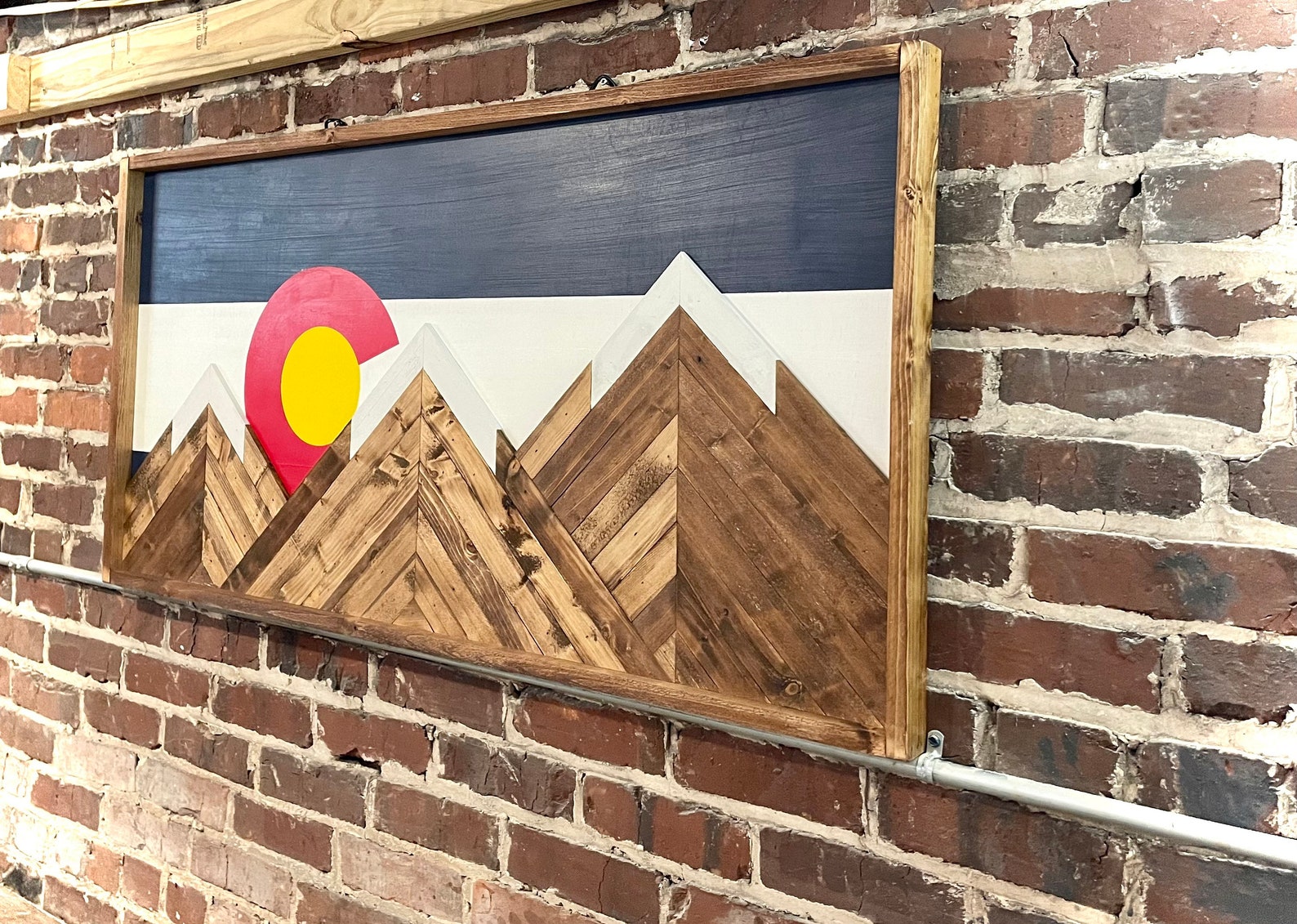 Rustic Colorado Flag Mountain Wood Wall Art Wall Decor | Etsy
