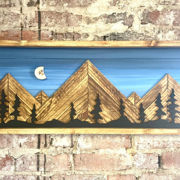 Rustic Mountain Art - Etsy