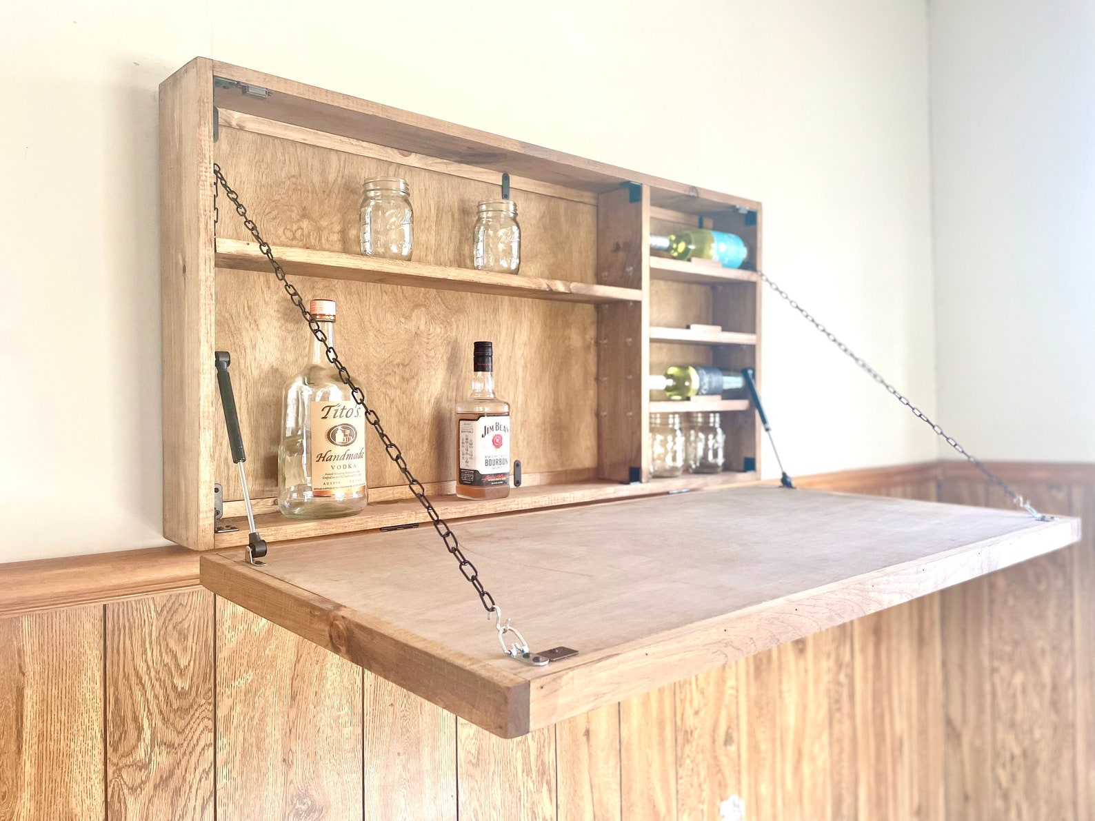 Sunset W/ Trees Murphy Bar Decor - Rustic Cabinet 20”x 34” Sunset Art ...