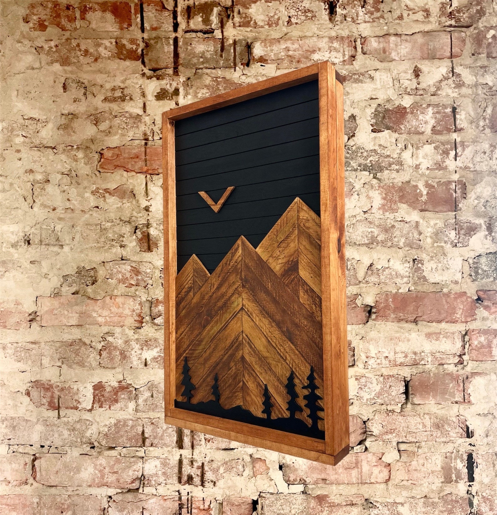 Rustic Electrical Panel Cover Black Mountain With Trees Custom Sizes ...