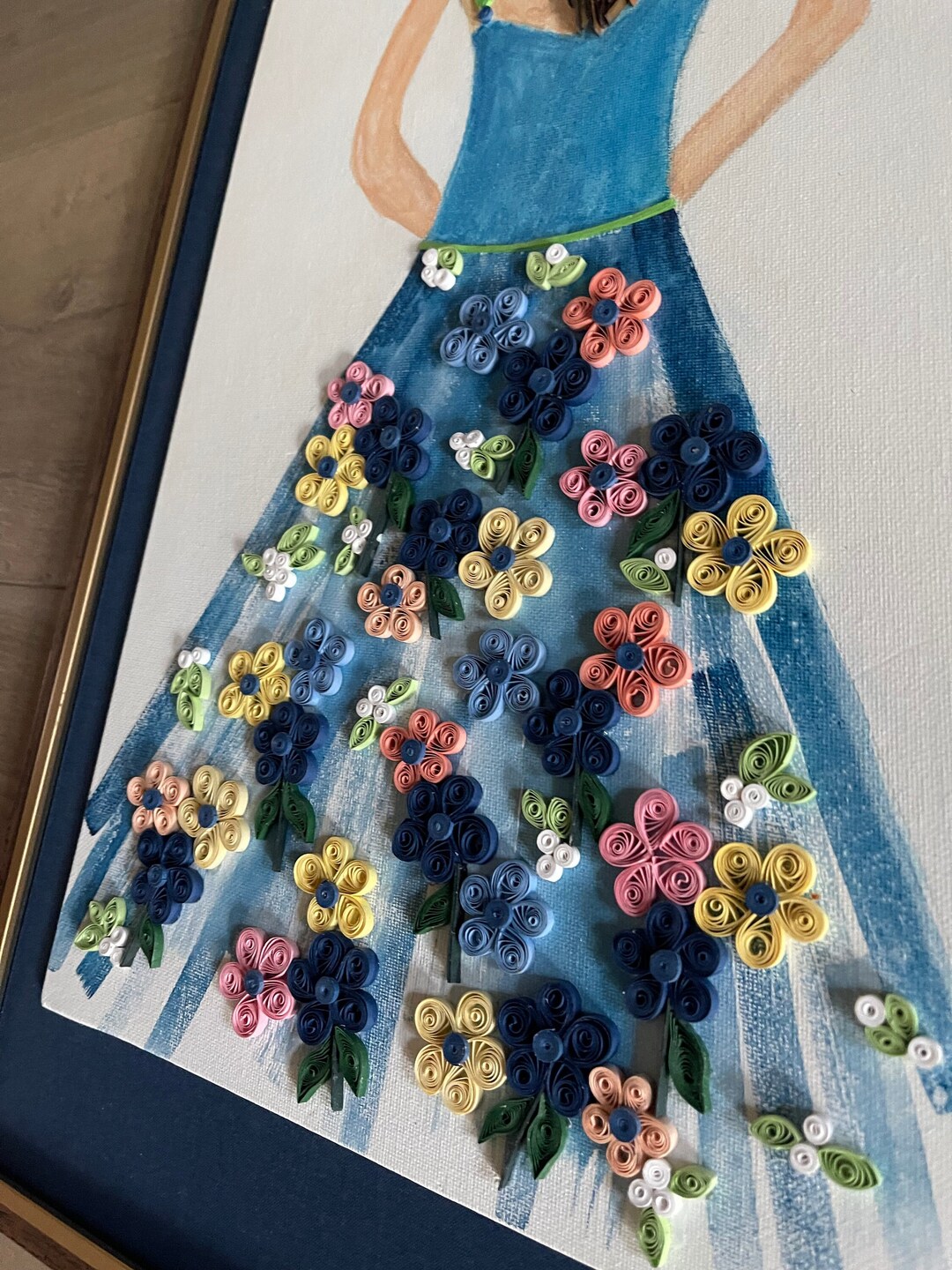Quilled Mystery Girl in Blue Prom Dress. Perfect for Young Girls ...