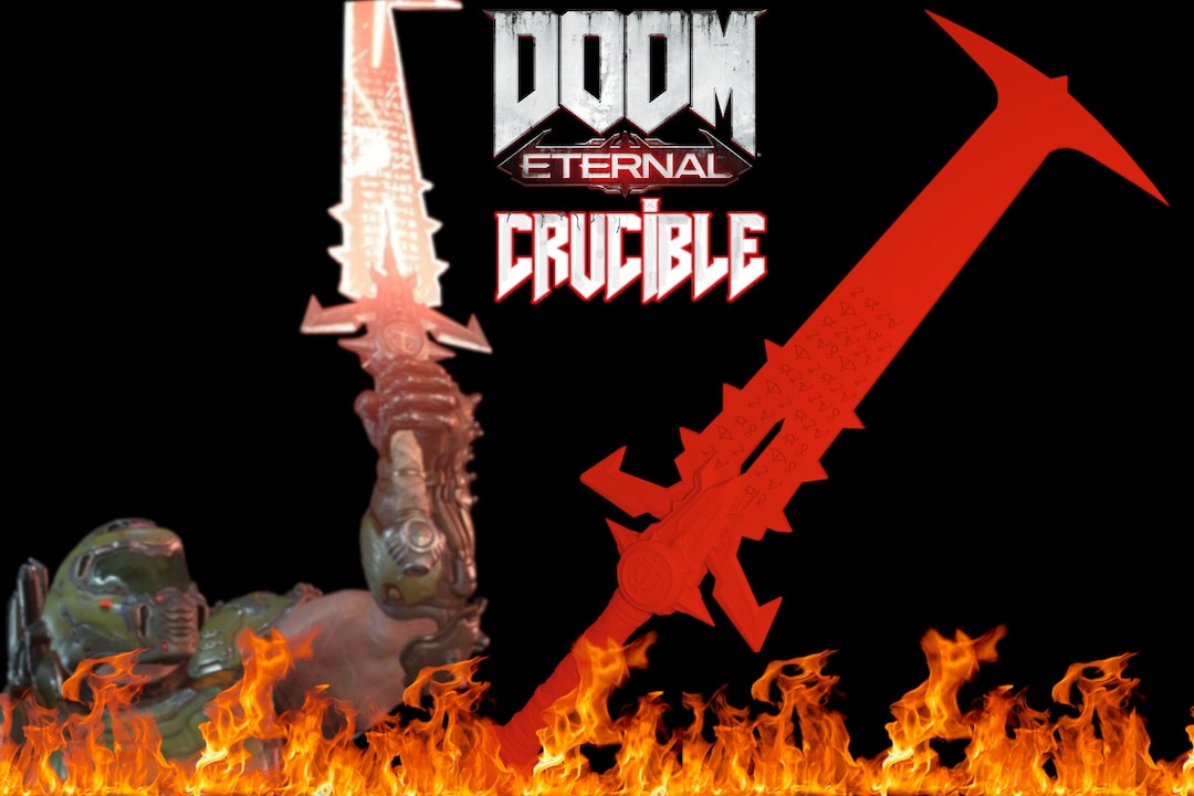 Doom Eternal Crucible Sword for Mcfarlane Doom Slayer Figure 3D PRINT ...