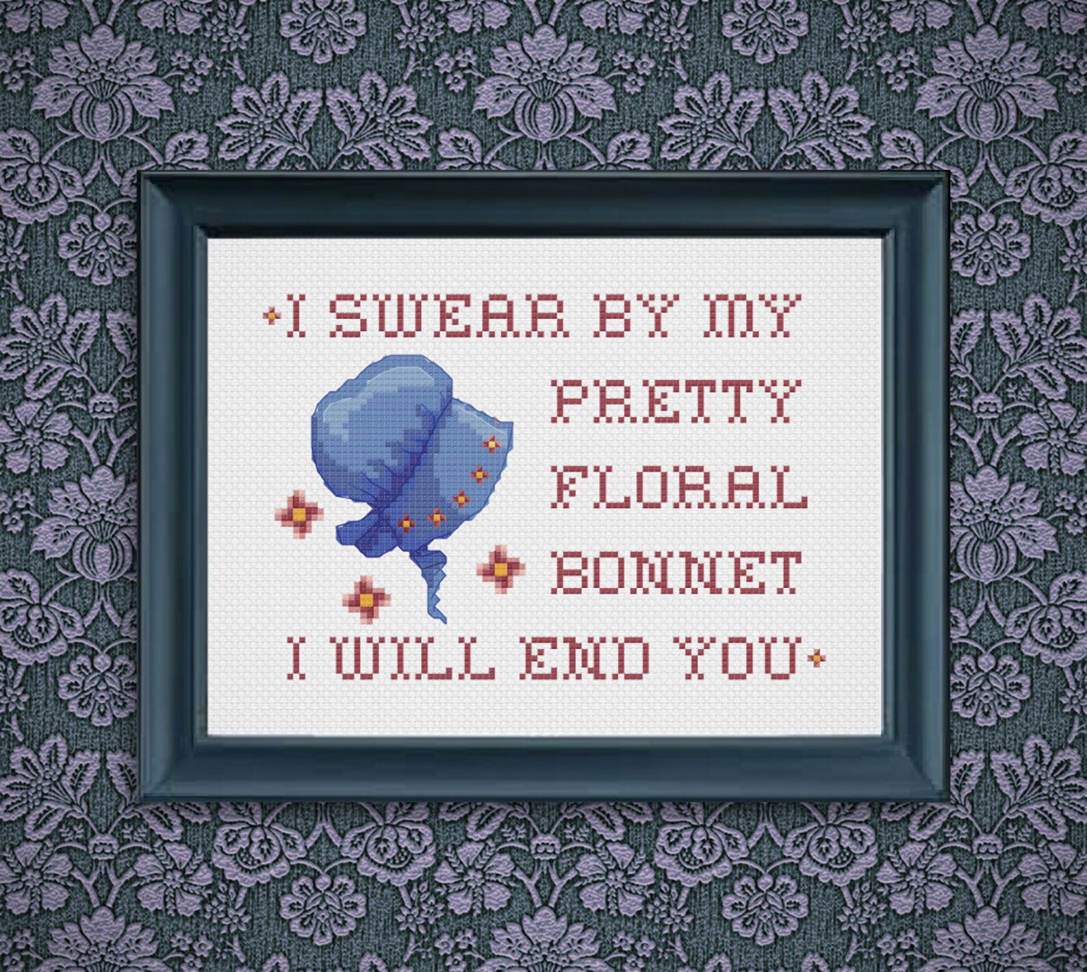 Pretty Floral Bonnet Firefly Cross Stitch Pattern - Etsy