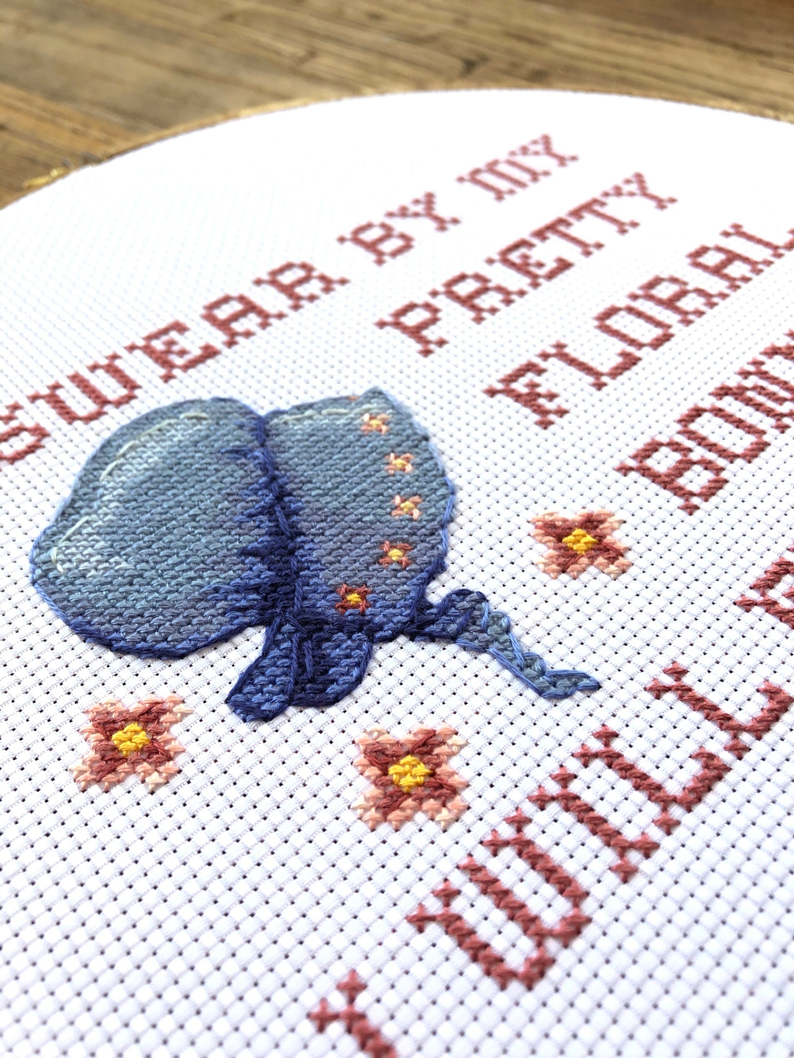 Pretty Floral Bonnet Firefly Cross Stitch Pattern - Etsy