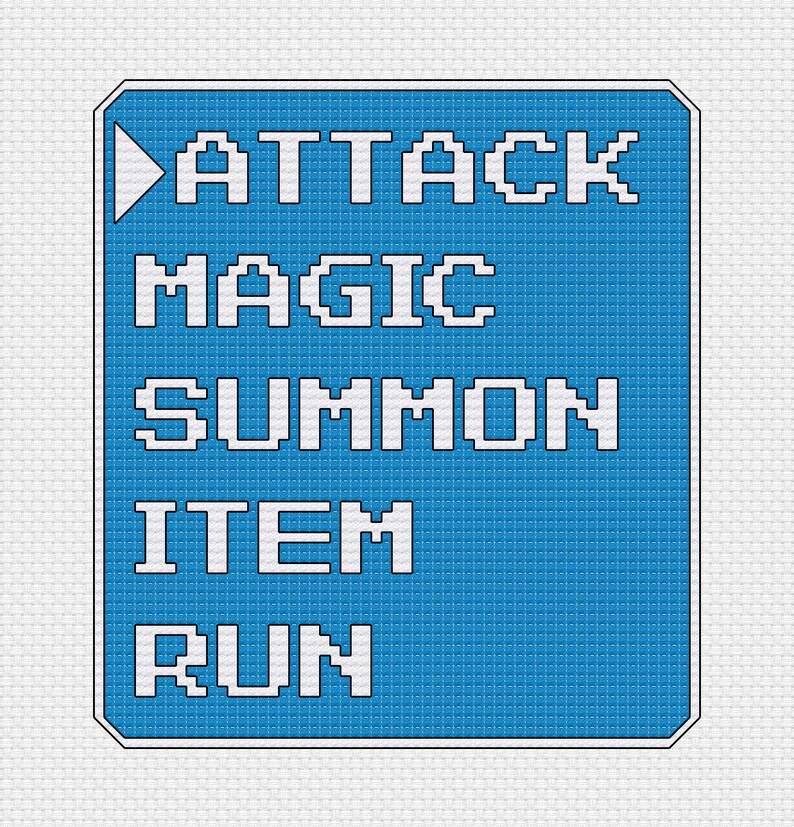 Final Fantasy Battle Menu Cross Stitch Pattern - Etsy