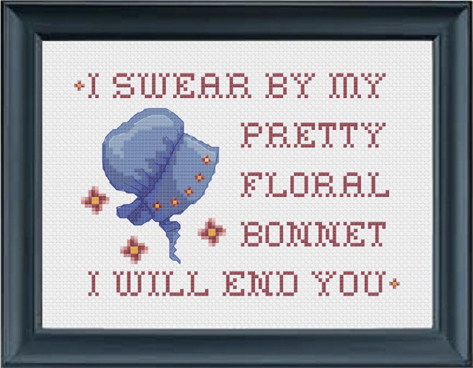 Pretty Floral Bonnet Firefly Cross Stitch Pattern - Etsy