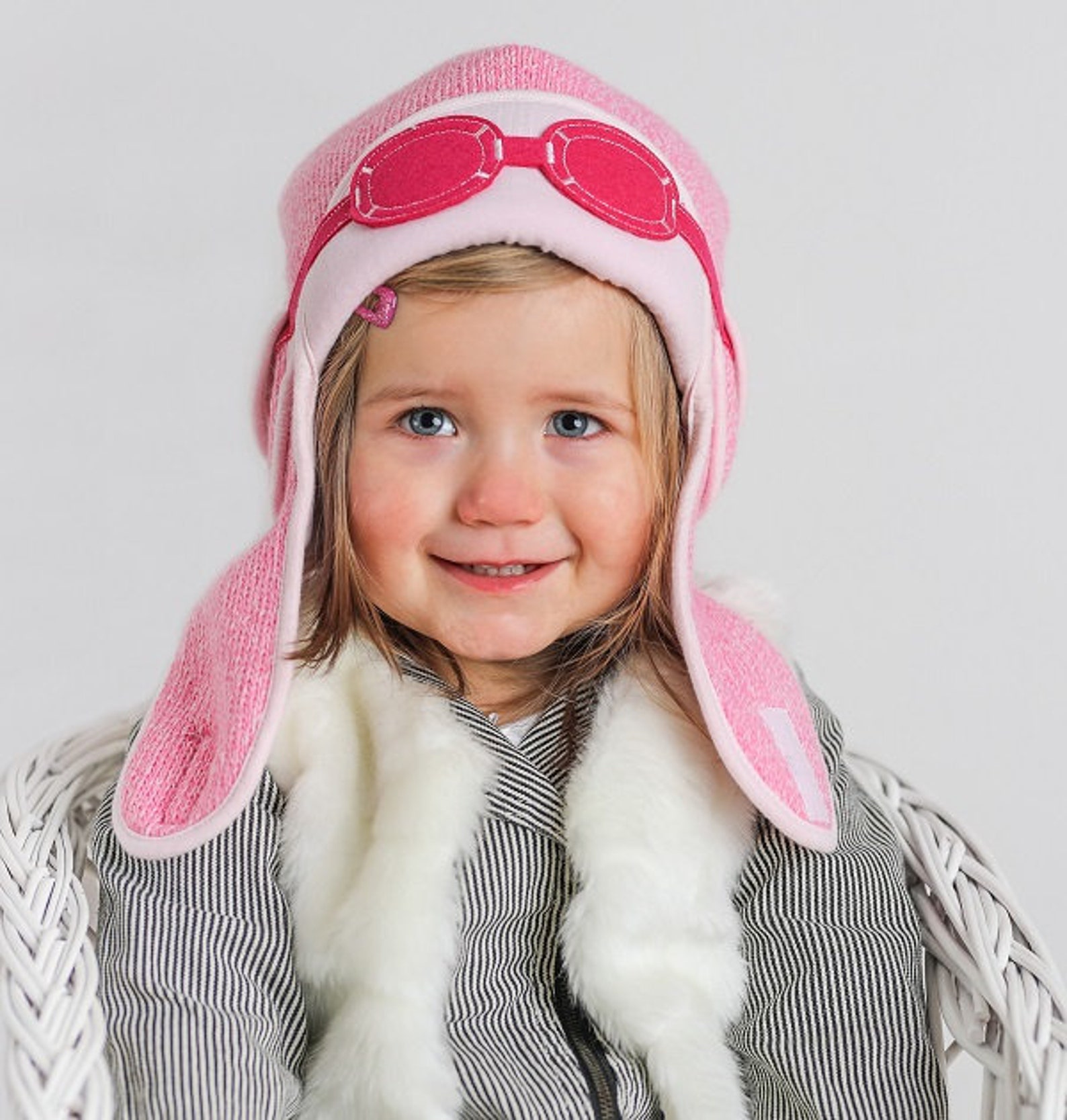 Girls Winter Pilot Hat and Gloves Set/girls Winter Hat and - Etsy