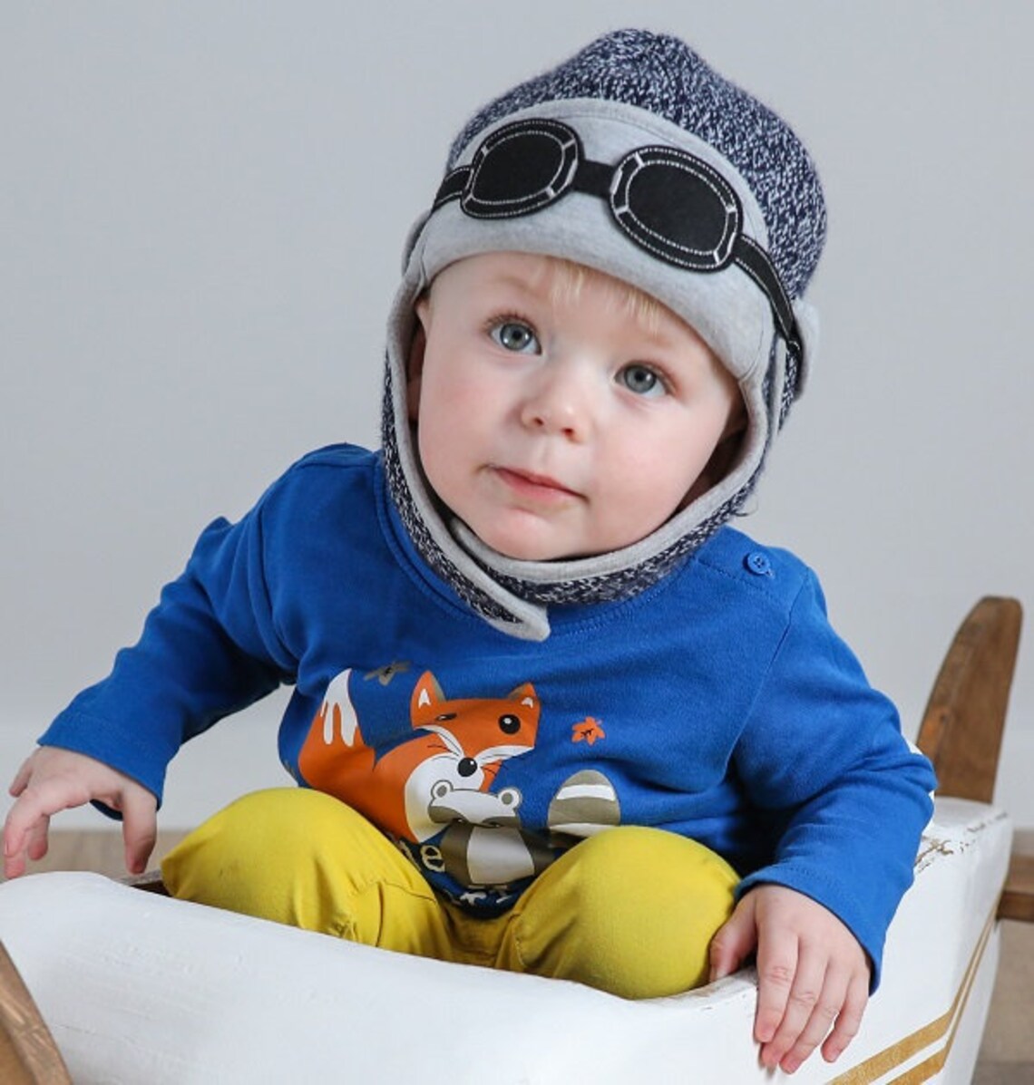 Boys Winter Pilot Hat and Gloves Set/boys Winter Aviator Hat and Gloves ...