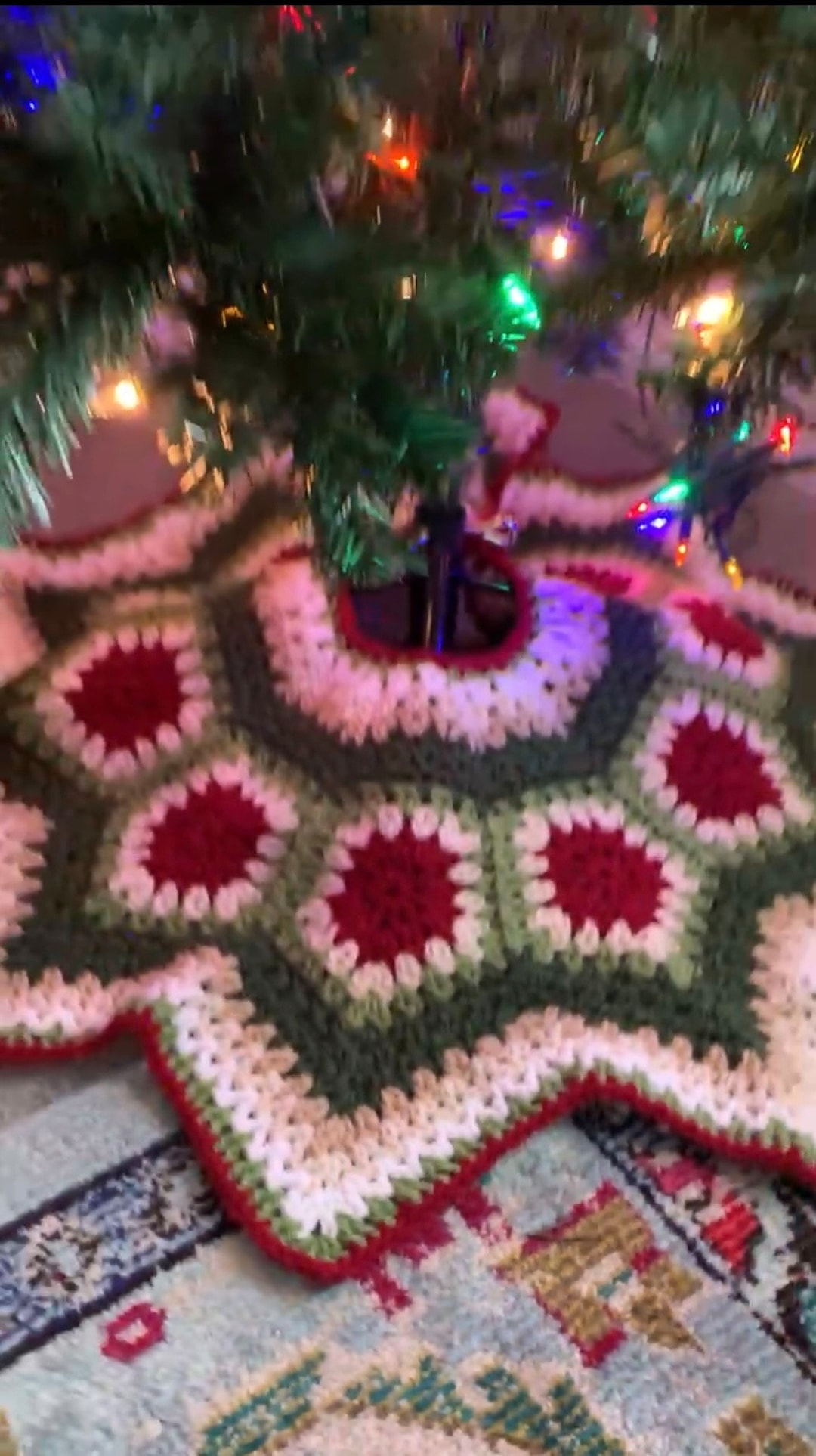 Preorder- Crochet Granny Square Christmas Tree Skirt Handmade - Etsy
