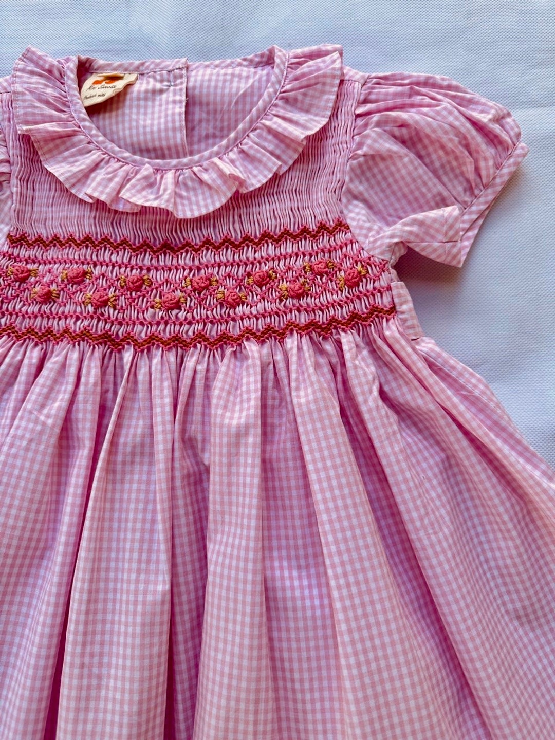 Pink Gingham Smocked Dress - Etsy