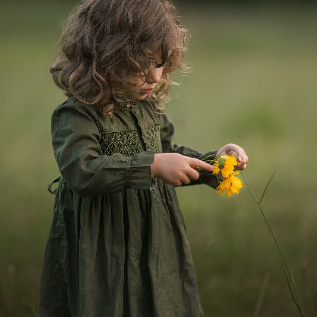 Misty Green Smocked Dress - Etsy