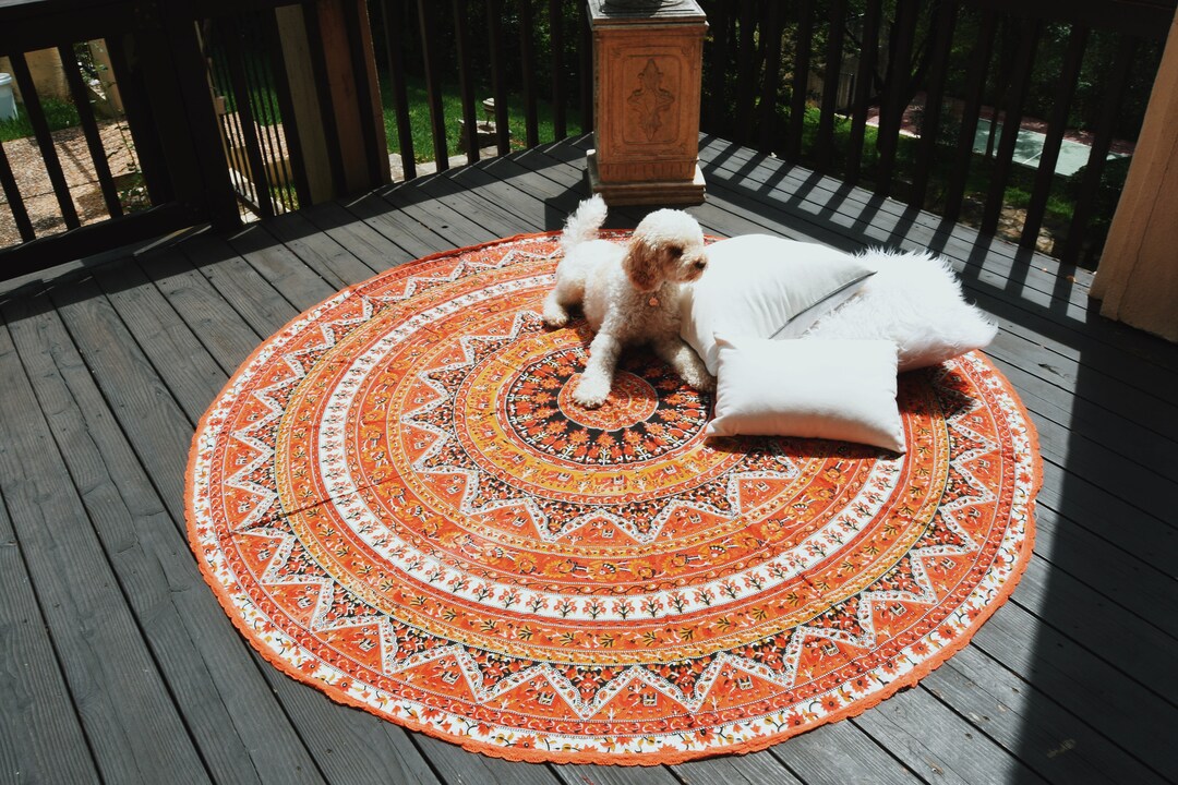 Orange and White Round - Etsy