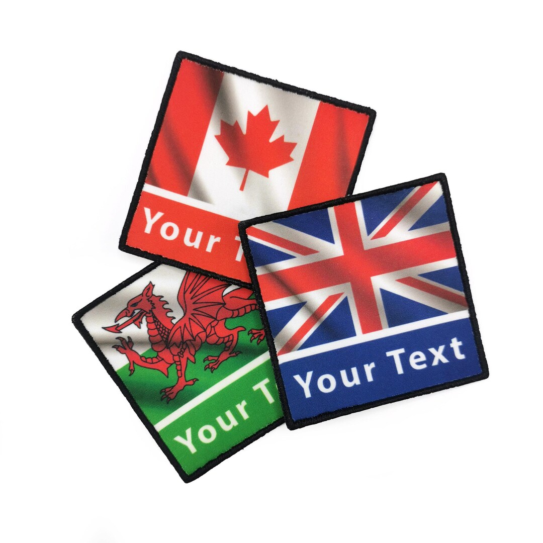 Custom Flag Patch - Printed Fabric With Embroidered Edges - Etsy