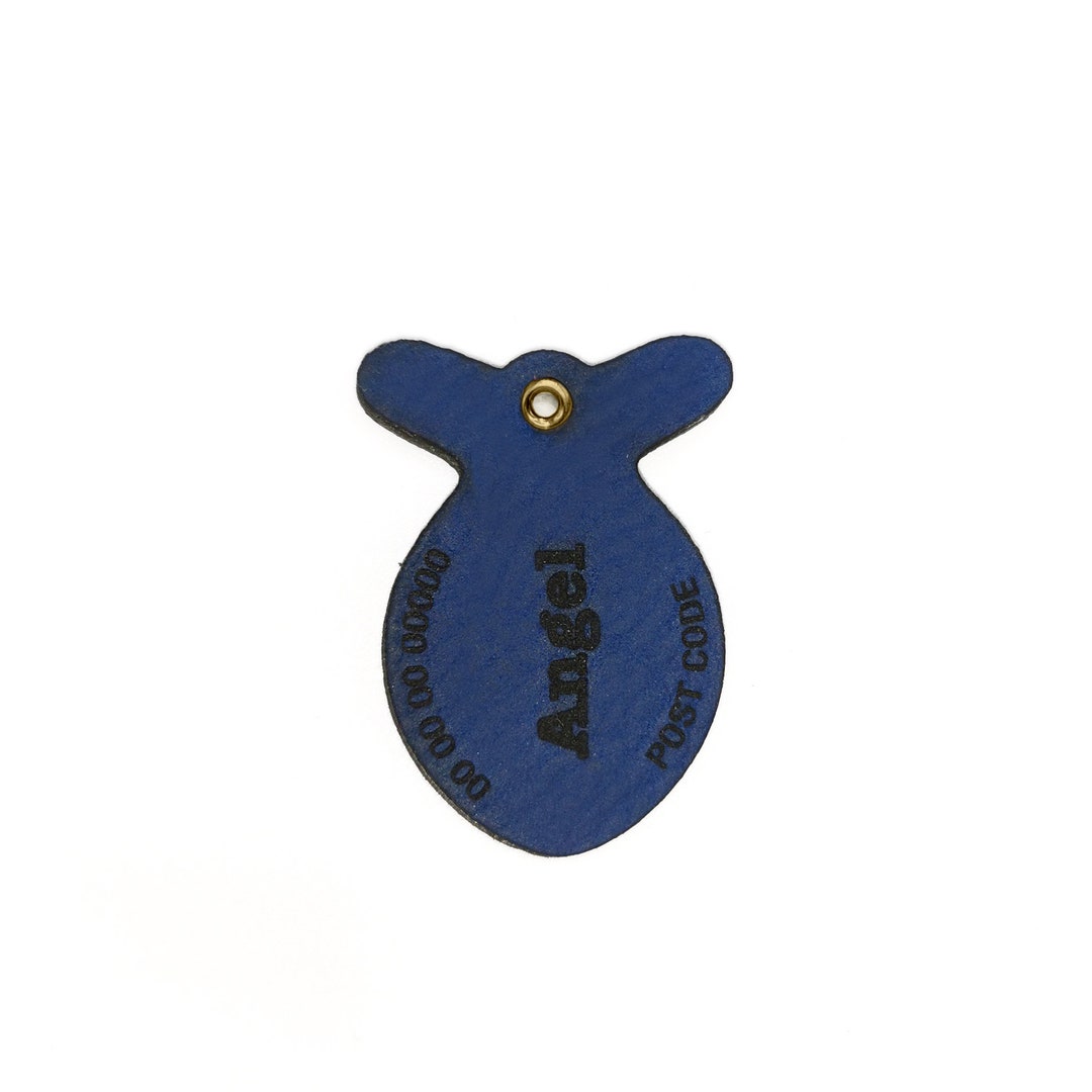 Personalized Leather Cat Name Tag - Fish-shaped ID for Cats, Custom ...