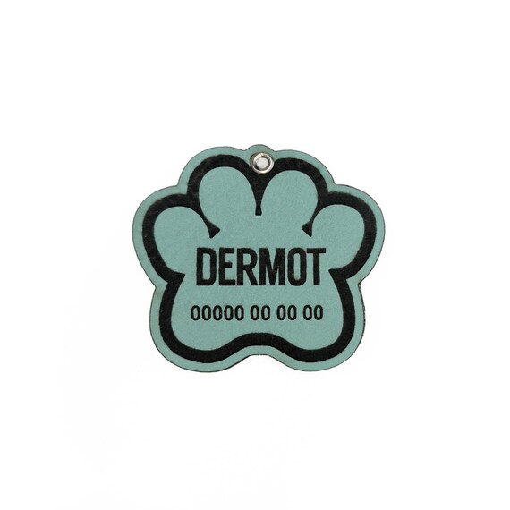 Custom Leather Dog Name Tag Personalised Dog Name Tag Id | Etsy