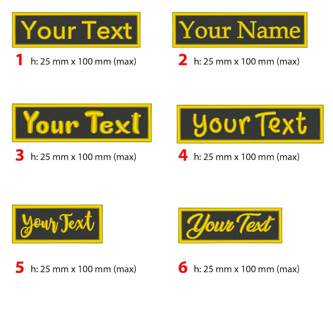 Custom Name Embroidered Patch, Personalised Biker Scooter Patches Tag ...