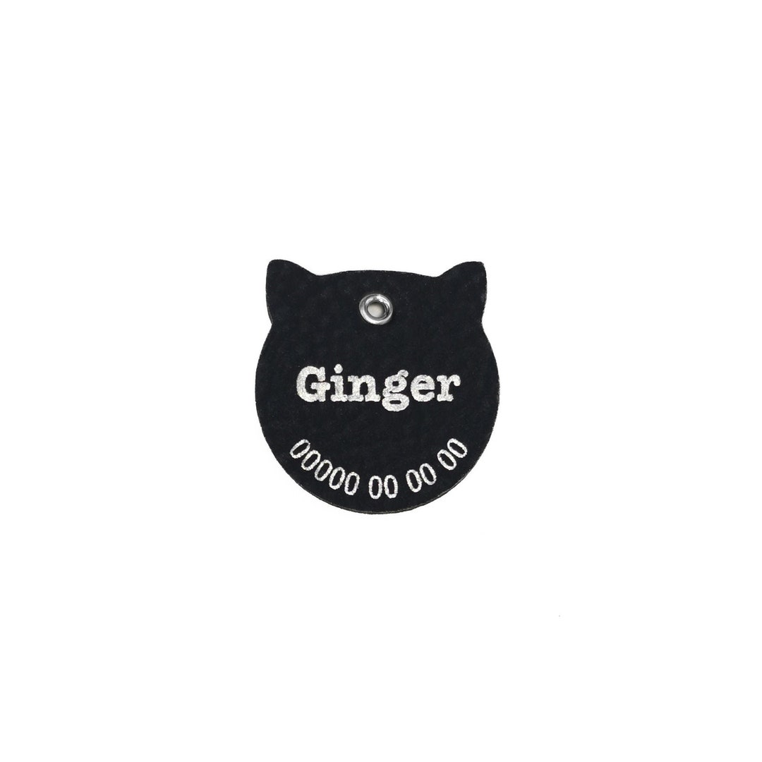 Custom Leather Cat Name Tag, Personalised Cat Name Tag, Id Tag, Cat Tag ...