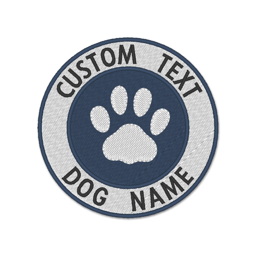 Personalised Embroidered Circle Dog Patch - Etsy