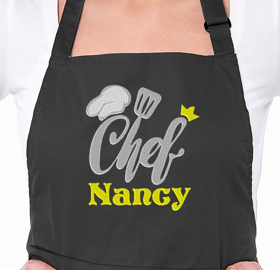 Chef Embroidered Apron Personalised Apron | Etsy