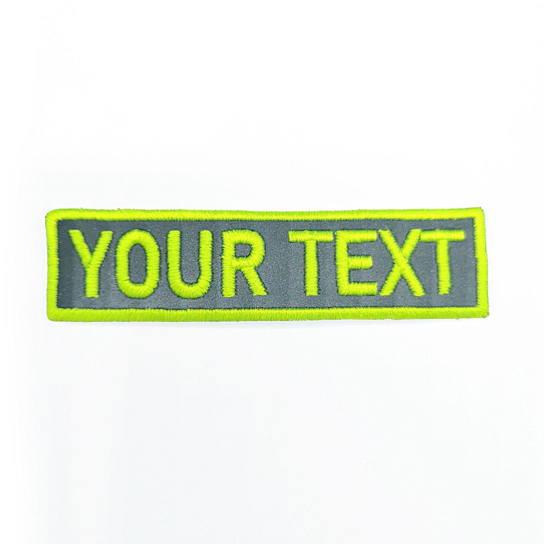 Reflective Patch: Personalised Embroidered Iron-on Name Badge for ...