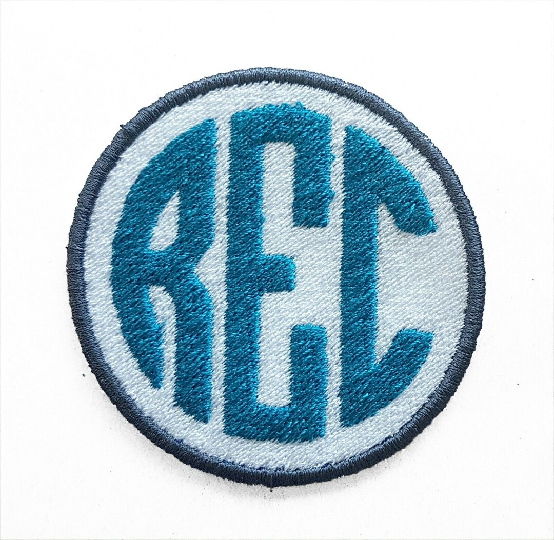 Custom Embroidered Monogram Patch: Personalized Circle Badge - Etsy UK